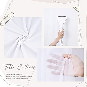 White Backdrop Curtains Sheer Tulle Backdrop for Parties 5ftx7ft Baby Shower Background for Wedding Party Ceremony Photo Backdrop
