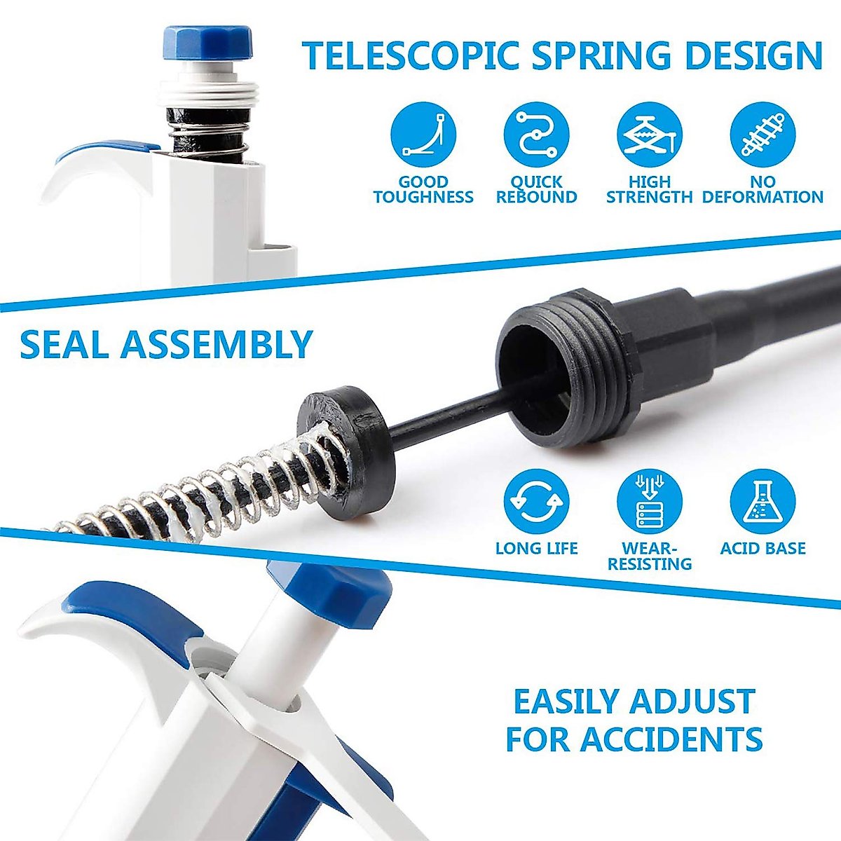 FOUR E'S SCIENTIFIC 1-10ML Single-Channel Pipettor Adjustable Variable Volume Micropipette High Accurate Pipettor for Laboratory