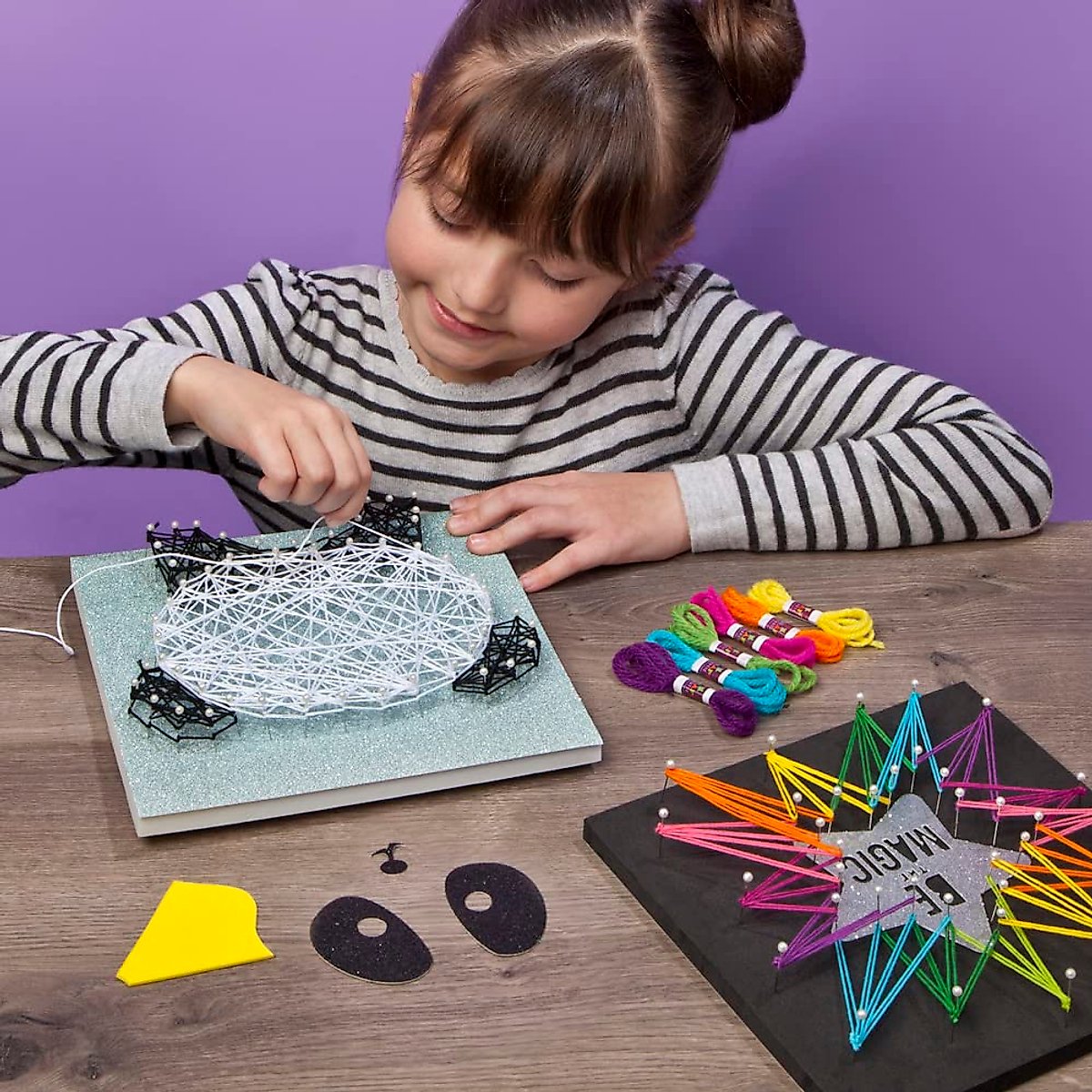 Craft-tastic – String Art – Craft Kit Makes 2 Large String Art Canvases – Pandacorn Edition