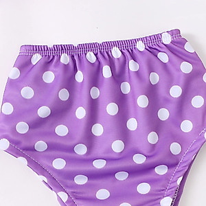 Toddler Girl Swimsuit Polka Dots Baby Girl Bathing Suit Sleeveless Swimwear Two-Piece Beach Bikini Summer(12-18 Months, Blue)