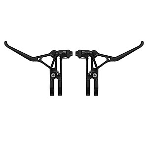 VGEBY 1 Pair Bike Brake Lever, Adjustable Crossing Brake Lever Set Mountain Bike Brake Handlebar Braking Lever Handle(All Black) and Spare Supplies and Spare Parts