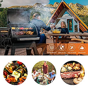 2-Pack Temperature Meat Probe Replacement for All Louisiana Pellet Grills and Smoker Grills, 3.5mm Plug Waterproof BBQ Thermometer Probe Comes with Probe Clip Holder