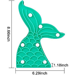 Radidi Mermaid Tail Decor Light Mermaid Tail Party Decoration Christmas Gift Cute Mermaid Table Lamp Battery Operated for Desk,Bedroom,Wall Decor,Baby Shower,Kids' Room,Holiday Decor,Home Decorations