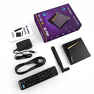 vSeeBox V2 Pro, Newest Android TV Box with Voice Remote Control,Backlit Mini Keyboard and 2Meters 8K HDMI Cable(4GB RAM+ 32 GB ROM)