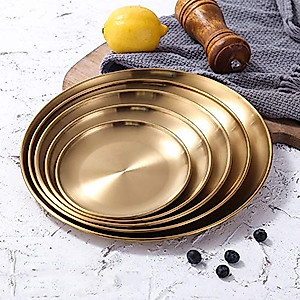 Forart Stainless Steel Serving Tray, Gold Soap Dish, Stainless Steel Bathroom Sink Vanity Trays, Cosmetics Jewelry Organizer Decorative Trays