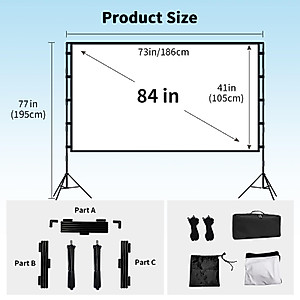 Upgraded Projector Screen with Stand Portable Projection Screen lejiada 16:9 4K HD Projections Movies Screen with Carry Bag for Indoor Outdoor Home Theater Backyard Cinema Travel