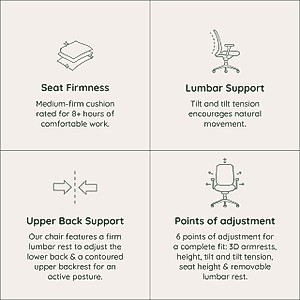 Branch Verve Chair - High Performance Executive Office Chair with Contoured Seat Back and Adjustable Lumbar Rest - High Density Foam Cushion with Aluminum Base - Up to 275 lbs - Galaxy