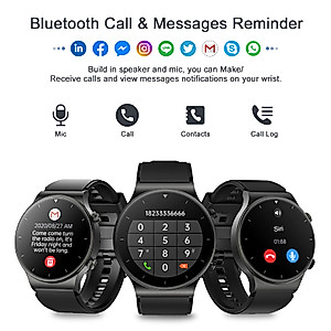 Blackview Smart Watch 2022(Answer/Make Call), Fitness Watch with Music Storage and Playback, 1.3" Full Touch Screen with Heart Rate Sleep Monitor, Smartwatch for Men Women