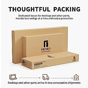 FEZIBO 63" L Shaped Executive Standing Desk with 3-Drawer File Cabinet, Electric Height Adjustable Stand up Desk for Home Office, Computer Desk with Storage Cabinets, White Frame/Light Walnut Top