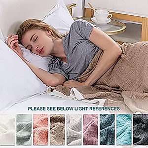 SE SOFTEXLY Muslin Throw Blanket, 100% Cotton Blankets for Adults and Baby, 4-Layer Soft Breathable Bed Throw Blankets All Season,King Size Blanket (90"x102", Coffee)