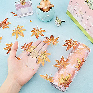 GORGECRAFT Maple Leaf Tulle Fabric Rolls Tulle Spool Ribbon 6 Inch by 10 Yards for Sewing Wedding Crafts Tutu Skirt Birthday Party Decorations (Orange Red)