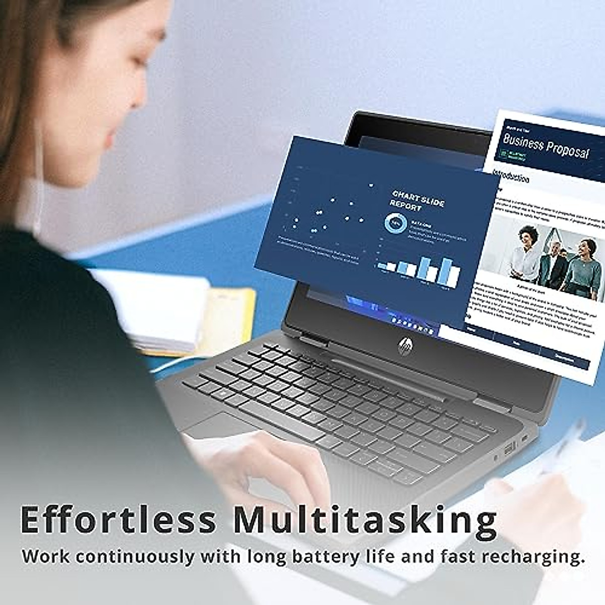 HP 2022 11.6" Pro x360 Fortis G9 Multi-Touch 2-in-1 Laptop, Intel pentium N6000 Processor, 8GB RAM, 128GB SSD, Intel UHD Graphics, 720p Webcam, Stylus Pen, Win 10 Pro, Black.