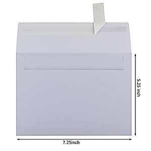 50 Pack White Envelopes, 5 x 7 Inch Envelopes,A7 Envelopes, Card Envelopes, Invitation Envelopes, Postcard Envelopes