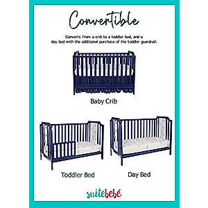 Suite Bebe Celeste 3 in 1 Convertible Island Crib Wood and Acrylic, Navy Blue