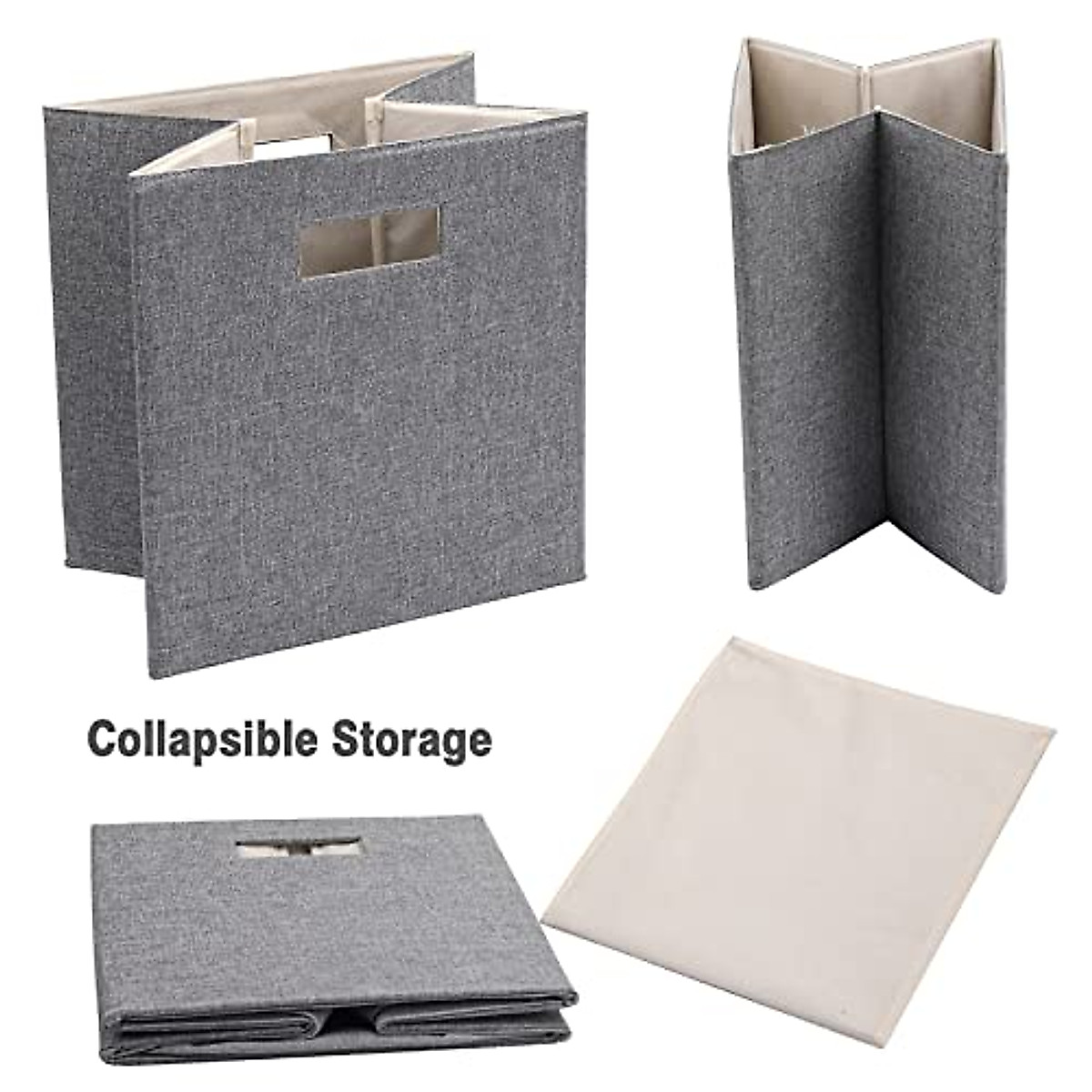 KOKNIT Collapsible Yarn Storage Bin, Yarn Basket Organizer Cube with Dual Handles for Shelves, Home and Office, Best Gift for Knitter and Crocheter