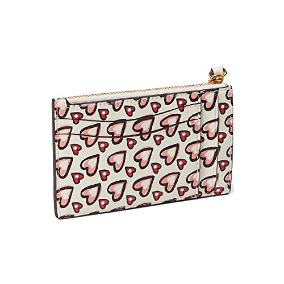 Kate Spade New York Morgan Valentines Heart Print Coin Card Case Wristlet Cream Multi One Size