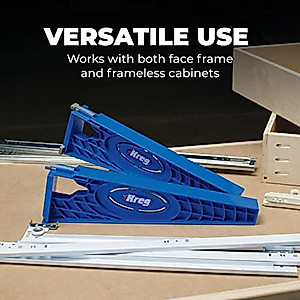 Kreg KHI-Slide Drawer Slide Jig - Drawer Slide Jig Kit - Drawer Slide Tool - for Cabinets, Drawers, Desks & More - Easily Install Drawer Slides - Set of 2