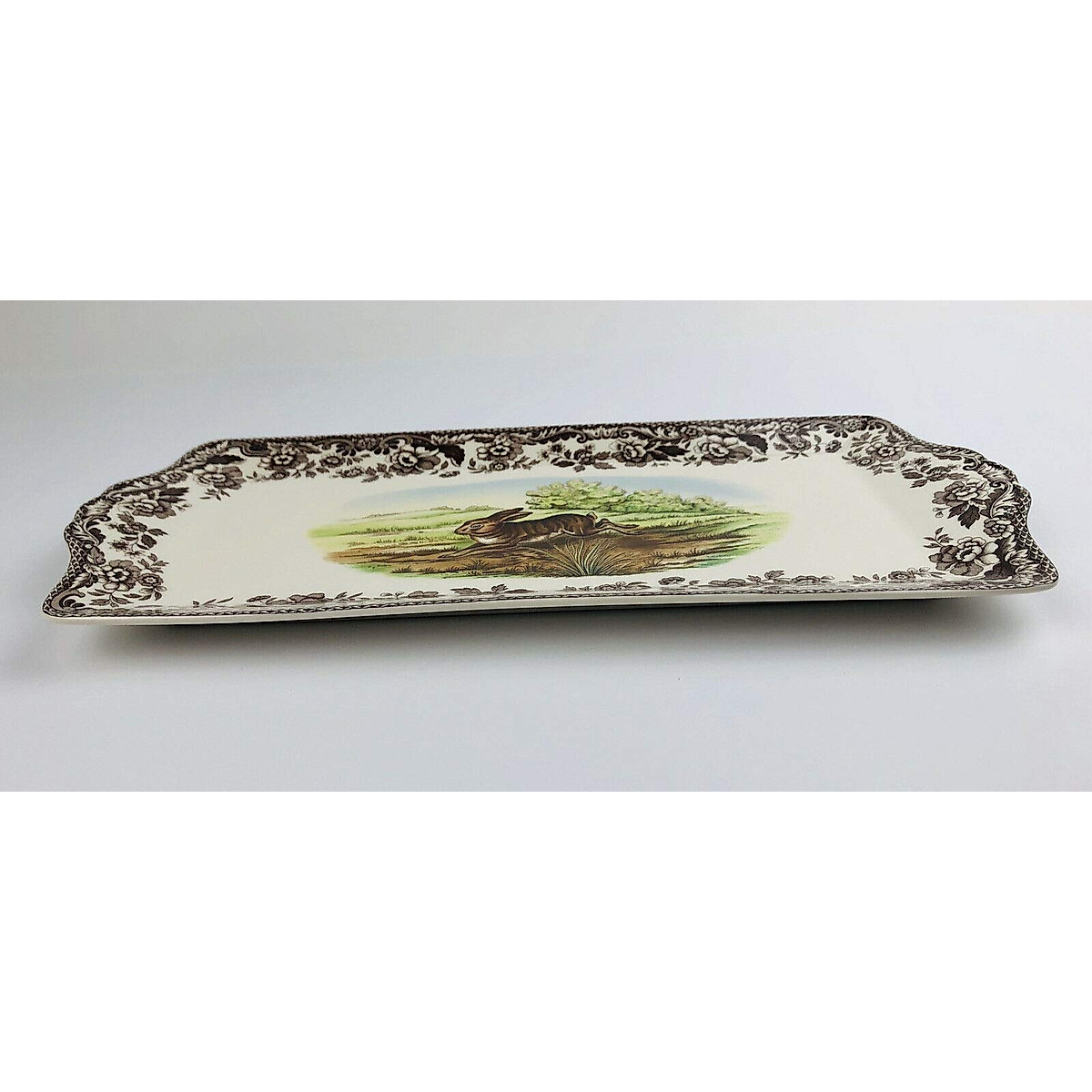 Spode Woodland Collection Sandwich Tray | 13 Inch Serving Platter for Crudit, Appetizers, Desserts and Sandwiches | Made of Fine Porcelain | Dishwasher Safe