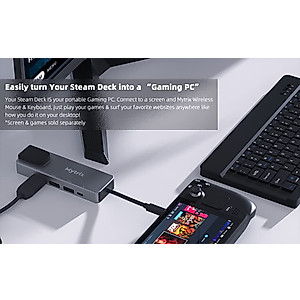 Steam Deck Travel Accessories 6-IN-1 Complete Set Mytrix Hard Carrying Storage All Protective Anti Shock Messenger Bag Soft Lining Fit Steam Deck Console, Charger & Accessories (Slim Keyboard & SD Card)