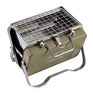 Captain Stag UG-79 Barbecue Stove, Grill, V-Shaped, Tabletop Grill, B6 Type, Khaki, Monte