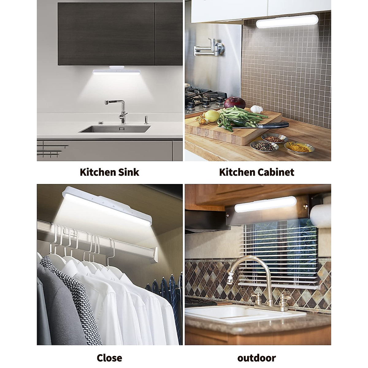 Under Counter Lights for Kitchen,1000LM 2000mAh Under Cabinet Lighting Touch Control Magnetic Closet Light Adjustable Color Temperature/Brightness Rechargeable Light for Kitchen,Shelf,Cabinet