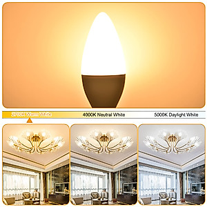 comzler E12 Led Bulb, Small LED Candelabra Bulbs 60W Equivalent, Warm White 2700K Ceiling Fan Light Bulbs, Type B Shape Chandelier , Pack of 6, Non-Dimmable