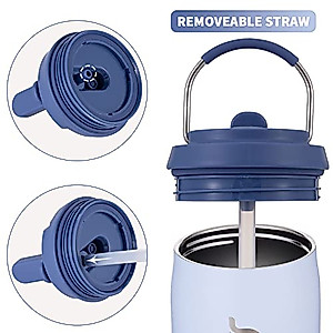 BOTTLE BOTTLE Stainless Steel Water Bottle with Straw and Lid, 32oz Vacuum Insulated Water Bottle Flask, Stay Cold for 24 Hrs, Hot for 12 Hrs, Leak-Proof Wide Mouth Sports water bottle, blue