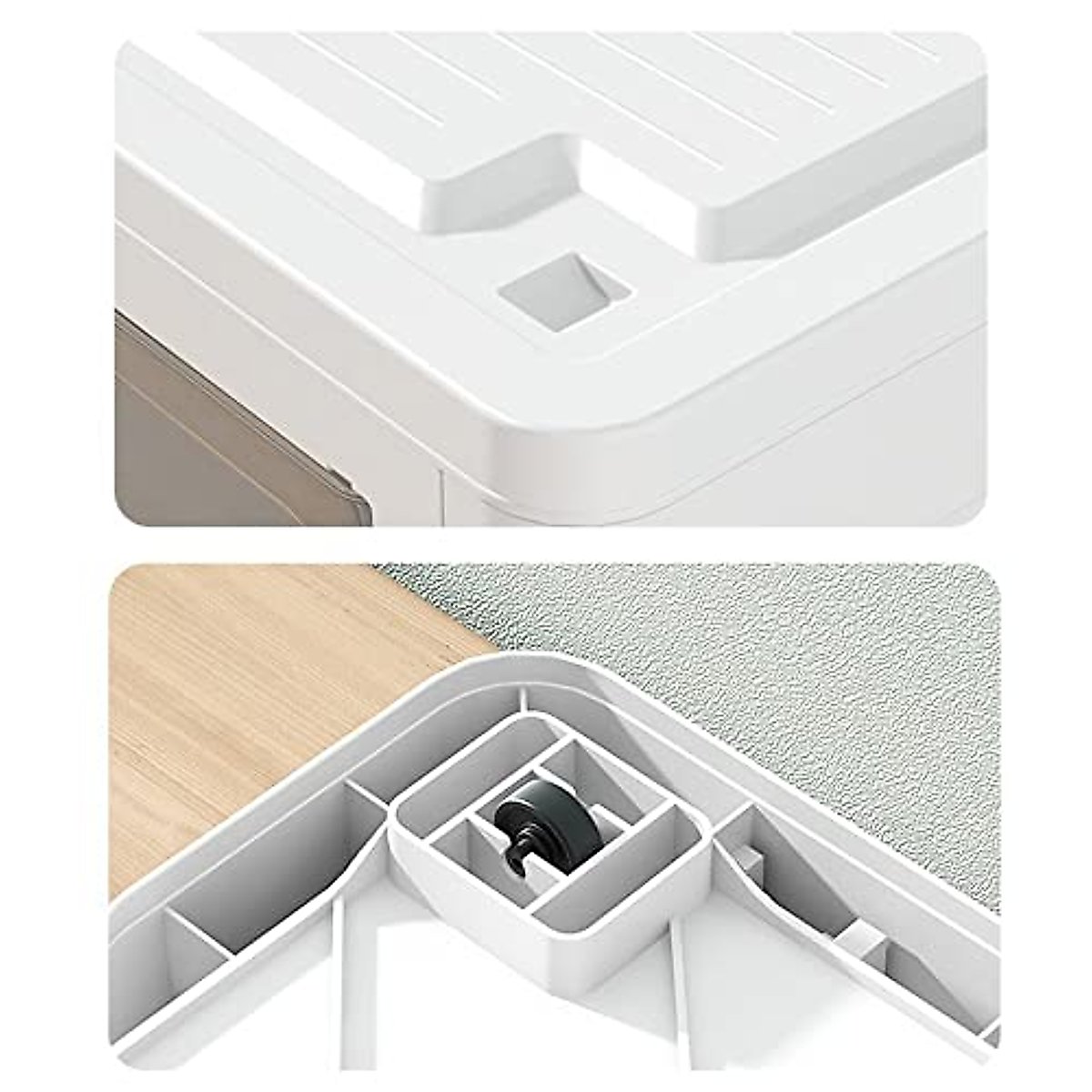 Radefasun Foldable Storage Bins with Lid and Clear Door and Weels Plastic Collapsible Storage Box Portable Stackable Grocery Toys Books Container Folding Storage Crate for Home or Car Trunk
