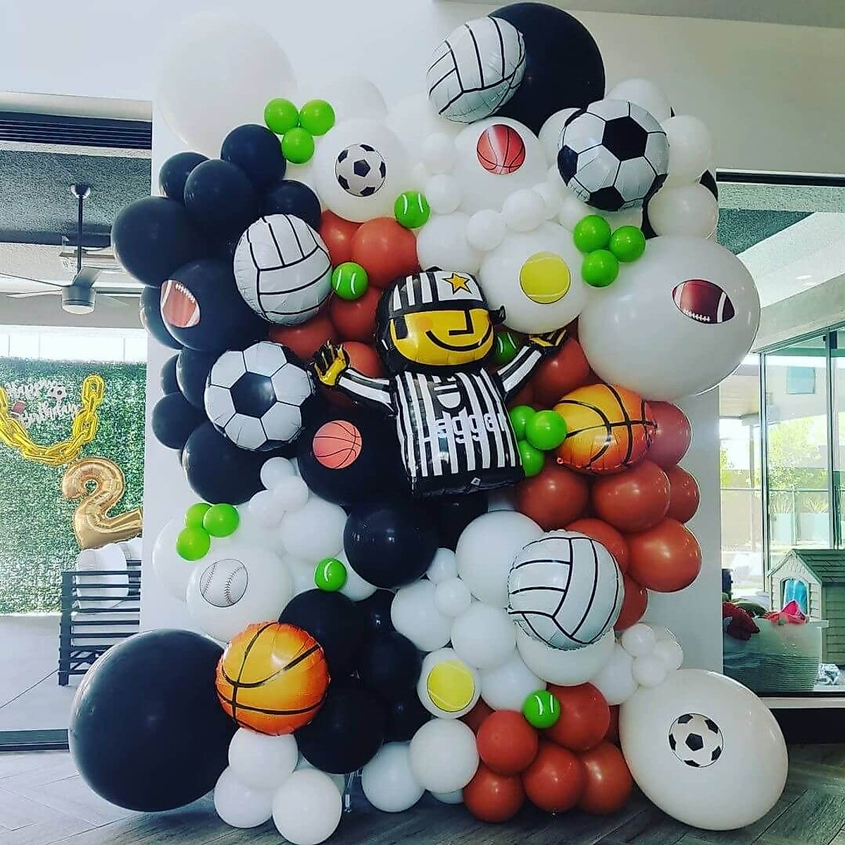 10 Pack 18 Inch Volleyball Foil Balloons Helium Metallic Mylar Balloons for Birthday Party Sports Theme World Cup Party Decorations