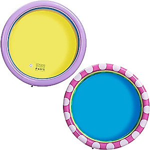 2 Pack 45'' Multicolor Pattern Inflatable Baby Swimming Pool Set, Toddler Water Pool Pit Ball Pool Blow up Kiddie Pool for Summer Fun Garden Backyard Outdoor (45’’ 10’’)
