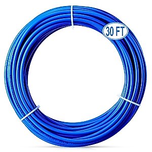 PURENAT 30FT 1/4 Inch O.D.RO Water Tubing,NSF Certified Pipe for RO(Reverse Osmosis) Water Purifier Filter System,BPA free Flexible Plastic Hose(blue)