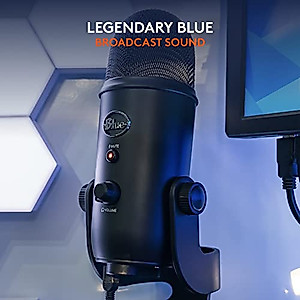 Blue Yeti USB Microphone for PC, Mac, Gaming, Recording, Streaming, Podcasting, Studio and Computer Condenser Mic with Blue VO!CE effects, 4 Pickup Patterns, Plug and Play – Blackout
