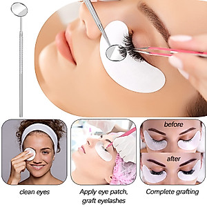 316 PCS Eyelash Extension Supplies, USB Mini Portable Air Conditioning Blower Handheld Dryer Fan Rechargeable Mini Mirror, Tapes, Tweezers, Eyelash Brushes, Micro Brush Applicators(Pink)