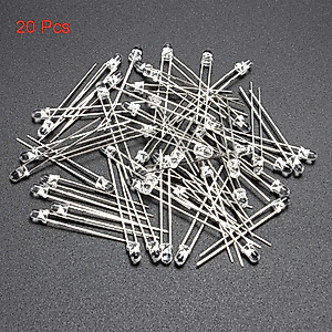 uxcell 20pcs Photosensitive Diode Photodiodes Light Sensitive Sensors, 3mm Clear Round Head Receiver Diode