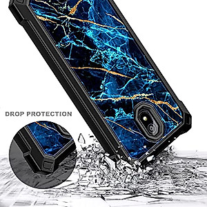 WDHD Case for Nokia C100 with Tempered Glass Screen Protector, Full-Body Protective Shockproof Rugged Bumper Cover, Impact Resist Durable Phone Case (Sapphire)