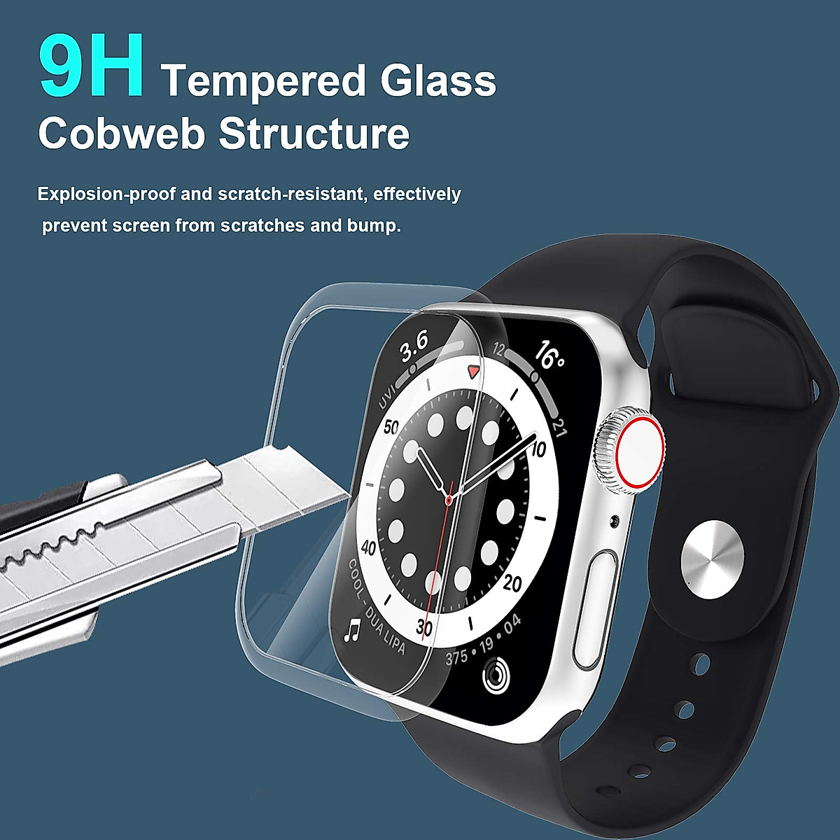[2 Pack] Tempered Glass Screen Protector 40mm Compatible for Apple Watch Series 6/5/4/ SE 3, EWUONU Full Coverage Waterproof 3D Curved Edge Anti-Scratch Bubble Free HD Clear Screen Film for iWatch Accessories(40mm)