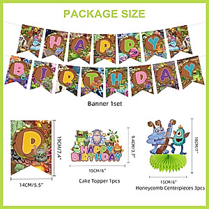 41 Pcs 𝓢𝓲𝓷𝓰𝓲𝓷𝓰 𝓜𝓸𝓷𝓼𝓽𝓮𝓻𝓼 Party Supplies Set Include Birthday Banner, Honeycomb Centerpieces, Cupcake Topper, Latex Balloons, 𝓢𝓲𝓷𝓰𝓲𝓷𝓰 𝓜𝓸𝓷𝓼𝓽𝓮𝓻𝓼 Theme Hanging Swirls for Adult Kids Birthday Party