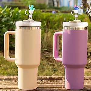 6-Pack Cactus Silicone Straw Cover Cap for Stanley Compatible with 30 & 40 Oz Tumblers with Handles Drinking Straw Toppers Reusable Straw Tips Lids Fits 0.4 In/10 Mm Straws Cups Accessories