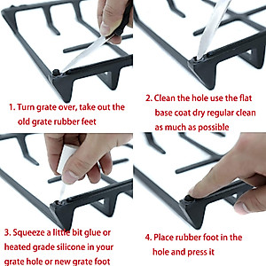 Charbrofire W10919249 Grate HP Rubber Feet for Samsung Grate Whirlpool Range WFG505M0BS Replacement Parts Amana AGR5715QDQ Maytag Gas Stove Grate Rubber Feet Model MGR6600FZ Grate Bumper 12 Packs