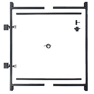 Adjust-A-Gate 2 Way Lockable Easy to Install Steel Frame Gate Latch with Installation Building Kit and Telescoping Bars (2 Pack)