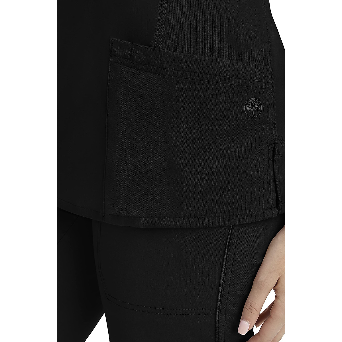 Healing Hands Scrub Top for Women with 3 Pockets and Easy Care, 2-Way Stretch Fabric Plus Size 2278, 5XL, Black