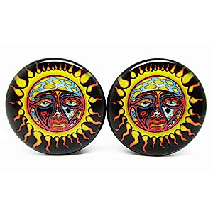 Pierced Republic Sublime Sun Ear Plugs - Acrylic Screw-On - 10 Sizes - *Pair* (2 Gauge (6mm))
