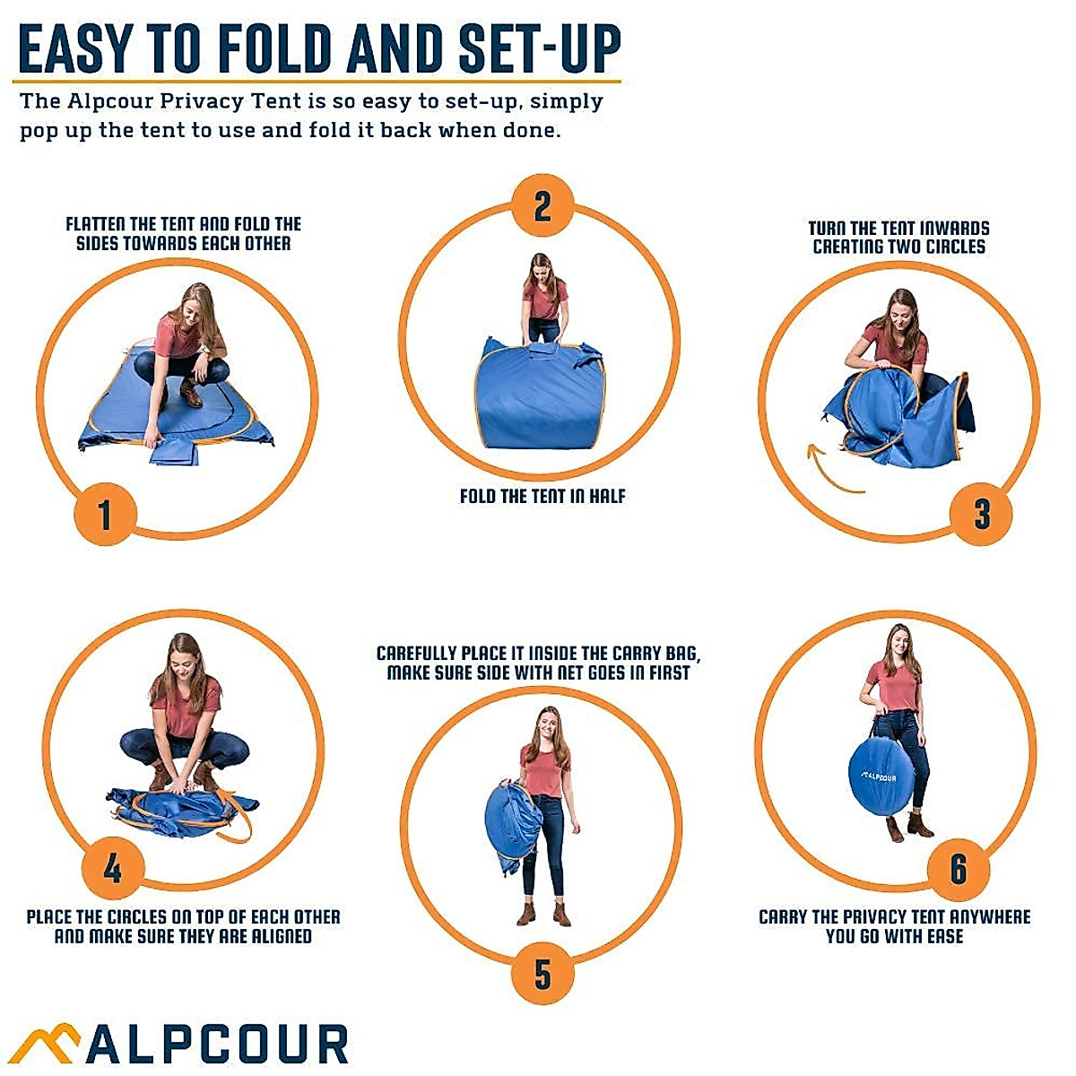 Alpcour Foldable Waterproof Pop Up Portable Toilet Seat for Camping, Hiking, Beach, and Traveling