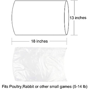 Poultry Shrink Bags 13"x18" 50Pack Clear Poultry Heat Shrink Wrap BPA Free Freezer with 50 Zip Ties,50PCS Freezer Labels and a Silicone Straw for Chickens,Rabbits