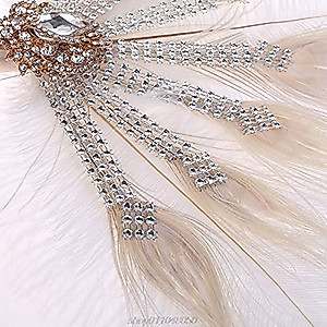 Feather Fan Peacock Bridal Bouquet Ostrich Marabou Handheld Crystal Flapper Accessories for Dance A02 21