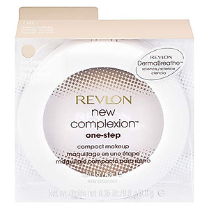 Revlon Foundation, New Complexion One-Step Face Makeup, Longwear Light Coverage with Matte Finish, SPF 15, Cream to Powder Formula, Oil Free, 001 Ivory Beige, 0.35 Oz