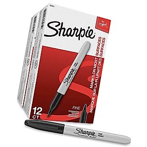 SHARPIE Fine Point Permanent Markers, 24 Markers (2 X Box's of 12), Black (30051)