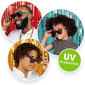 PREXTEX 25-Pack Kids Sunglasses Bulk - Neon Sunglasses - Bulk Sunglasses for Kids - Perfect Kids Party Favors for Summer, Beach Party - Bulk Kids Summer Glasses for Kids and Adults