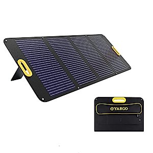 100W Portable Solar Panel Compatible with USB Devices and 12V Batteries for Outdoor Adventures, Folding Solar Panel Perfect for Camping, RV, and Emergency Power Needs (YP100)