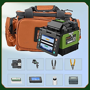 Komshine Optical Fusion Splicer EX39 FTTH Mini Fiber Fusion Splicer Machine Kit 8s Fast Splicing Fast-Heating 18s with Fiber Cleaver FC-30 Welding Machine Empalmador De Fibra óptica